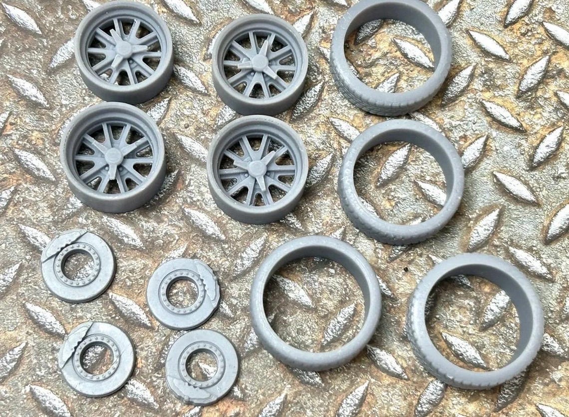 Resin 21/20 Inch “halibrand Eleanor ” Model Car Wheels/tires 1/24 Scale ...