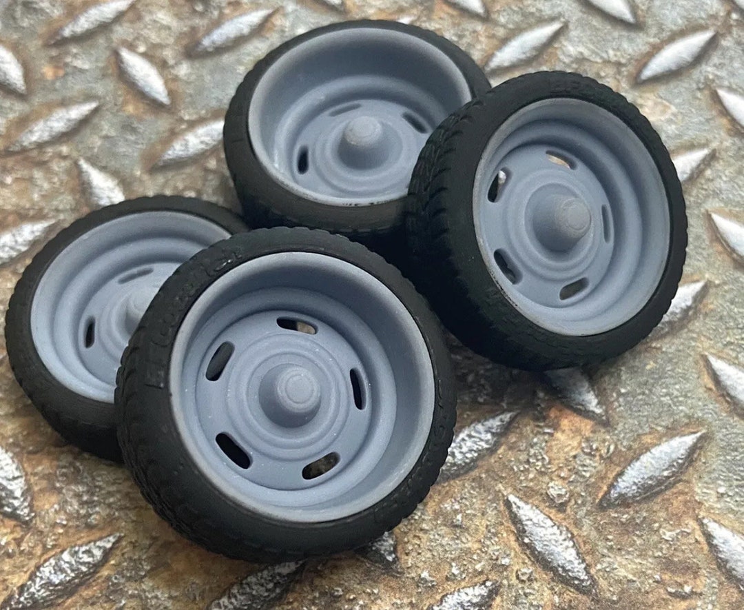 Resin 1/24: 21/20 Scale Inch “chevy Rally” Wheels With Wide Rear Tires ...