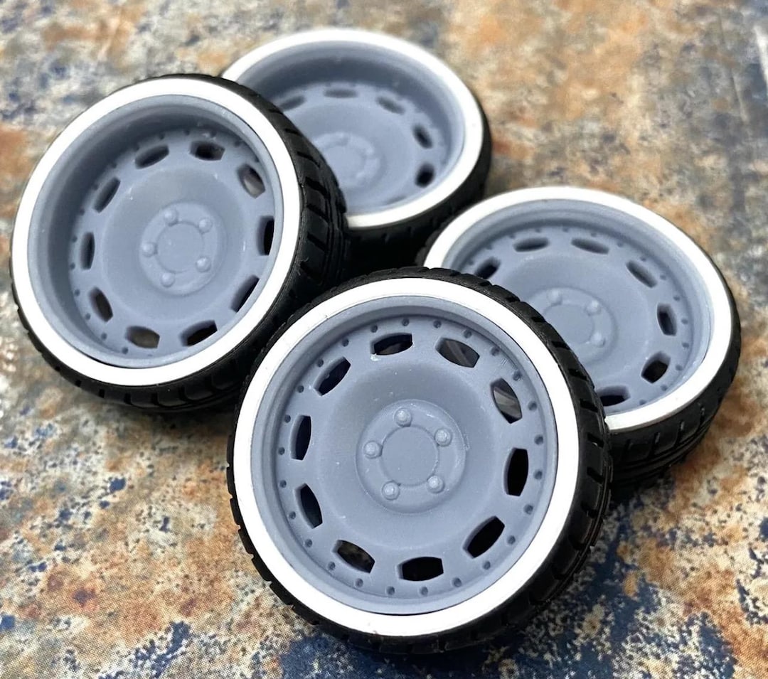 3D Printed, 22 Scale Inch “essence” Restomod Wheels and Whitewall Tires ...