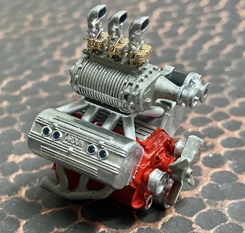 Resin Ford Flathead Engine W/ Ardun Heads and Triple Carbs for Scale ...