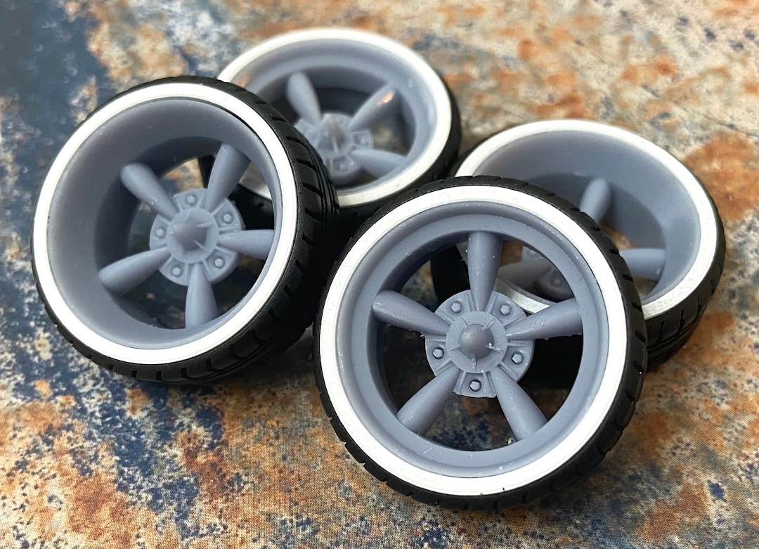 3D Printed, 22 Scale Inch Astro Supreme Restomod Wheels and Whitewall ...