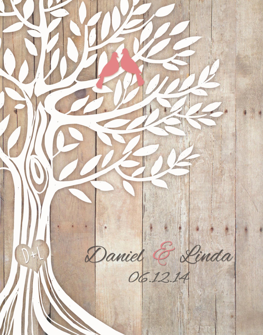 Printable Love Family Tree Wedding Gift Engagement Gift, Anniversary ...