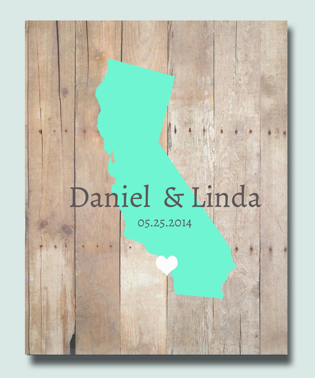 Printable Love State Map Wedding Personalized Poster Wedding 1st ...
