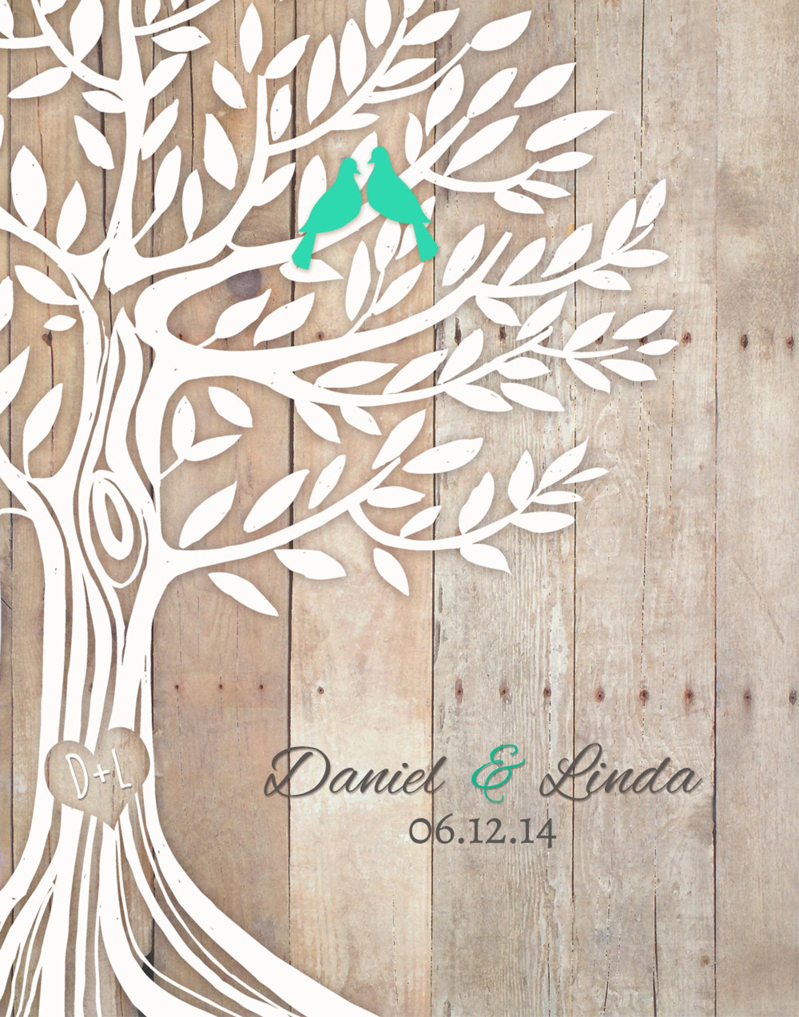 Printable Love Family Tree Wedding Gift | Etsy