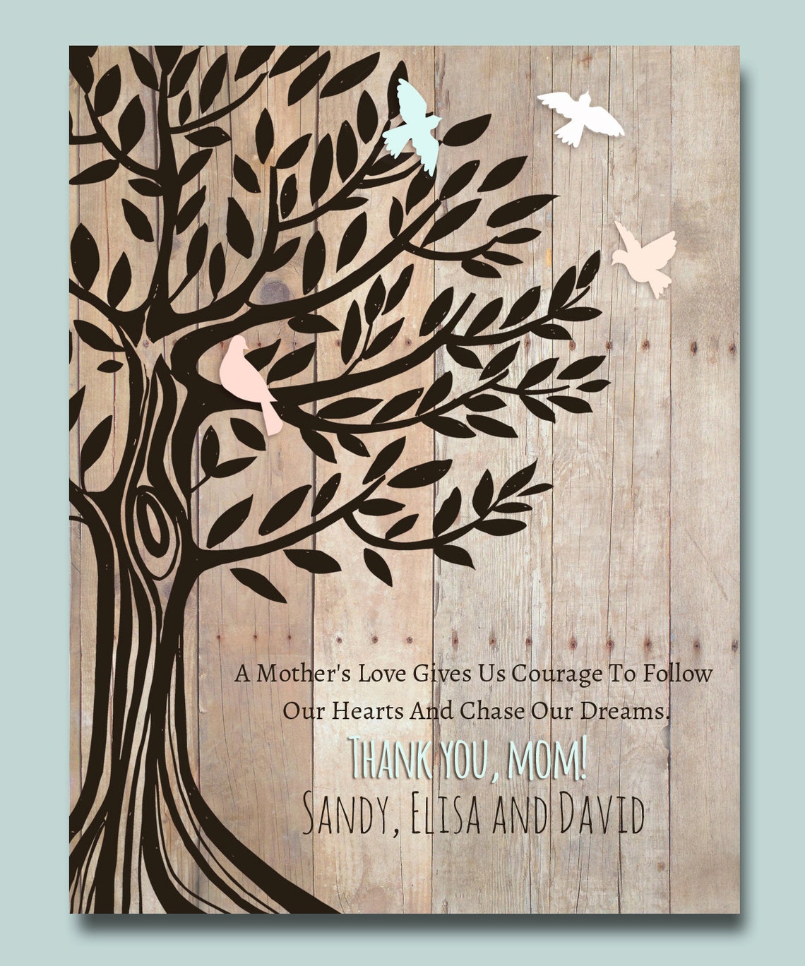 Printable Christmas Gift for Mom Personalized Family Tree | Etsy