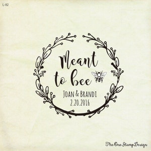 Meant to Bee Stamp Personalized With Names and Date for DIY - Etsy