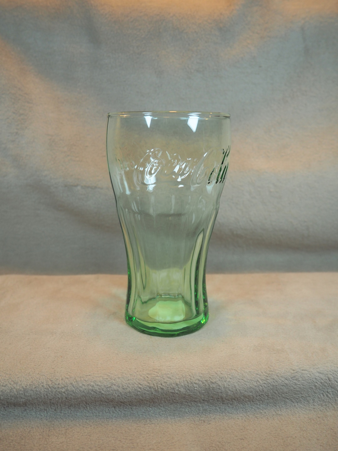 Vintage Coca Cola Glass, Green Tint Coke Glass, 1980's, 6 Inches High ...