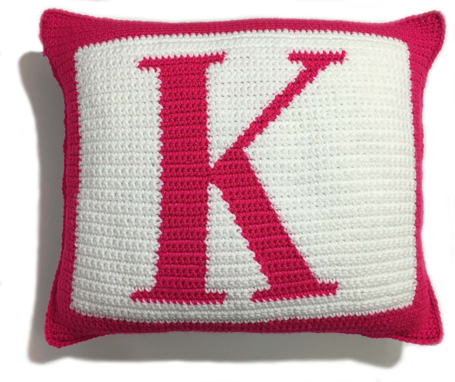 Letter K Crochet Pillow Pattern Initial Monogram Pillow | Etsy