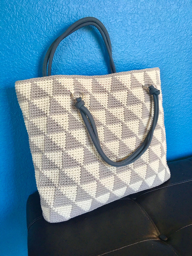 Triangles Tote Bag Crochet Pattern Crochet Beginner - Etsy