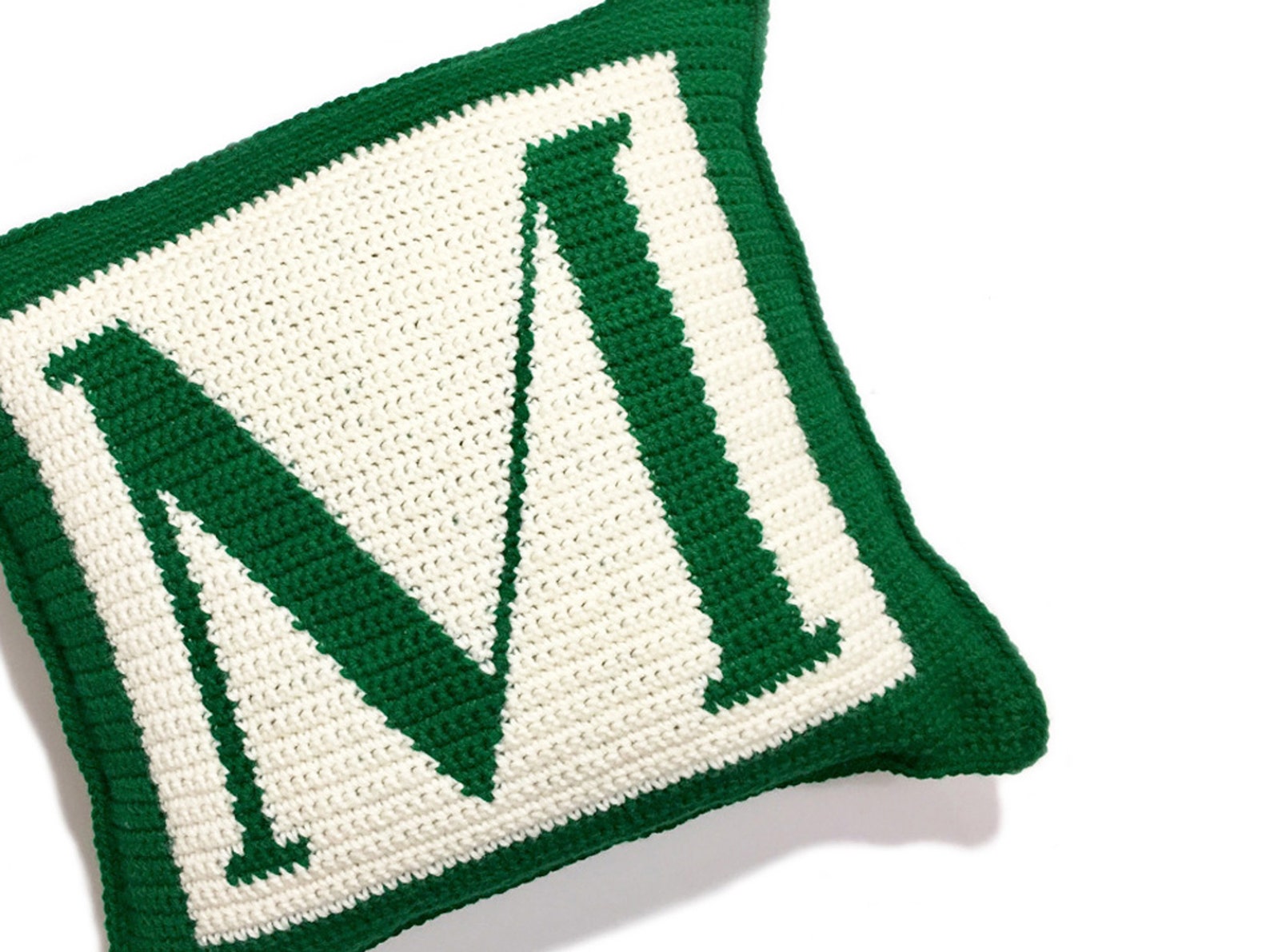 Letter M Crochet Pillow Pattern Initial Monogram Pillow | Etsy