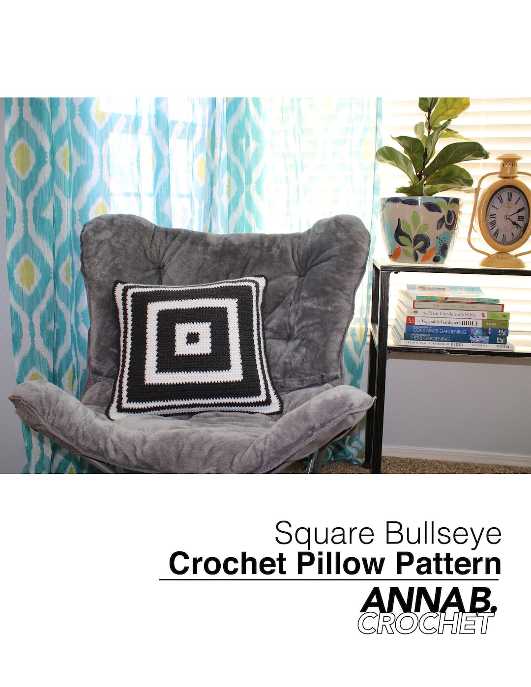 Square Bullseye Crochet Pillow Pattern - Etsy