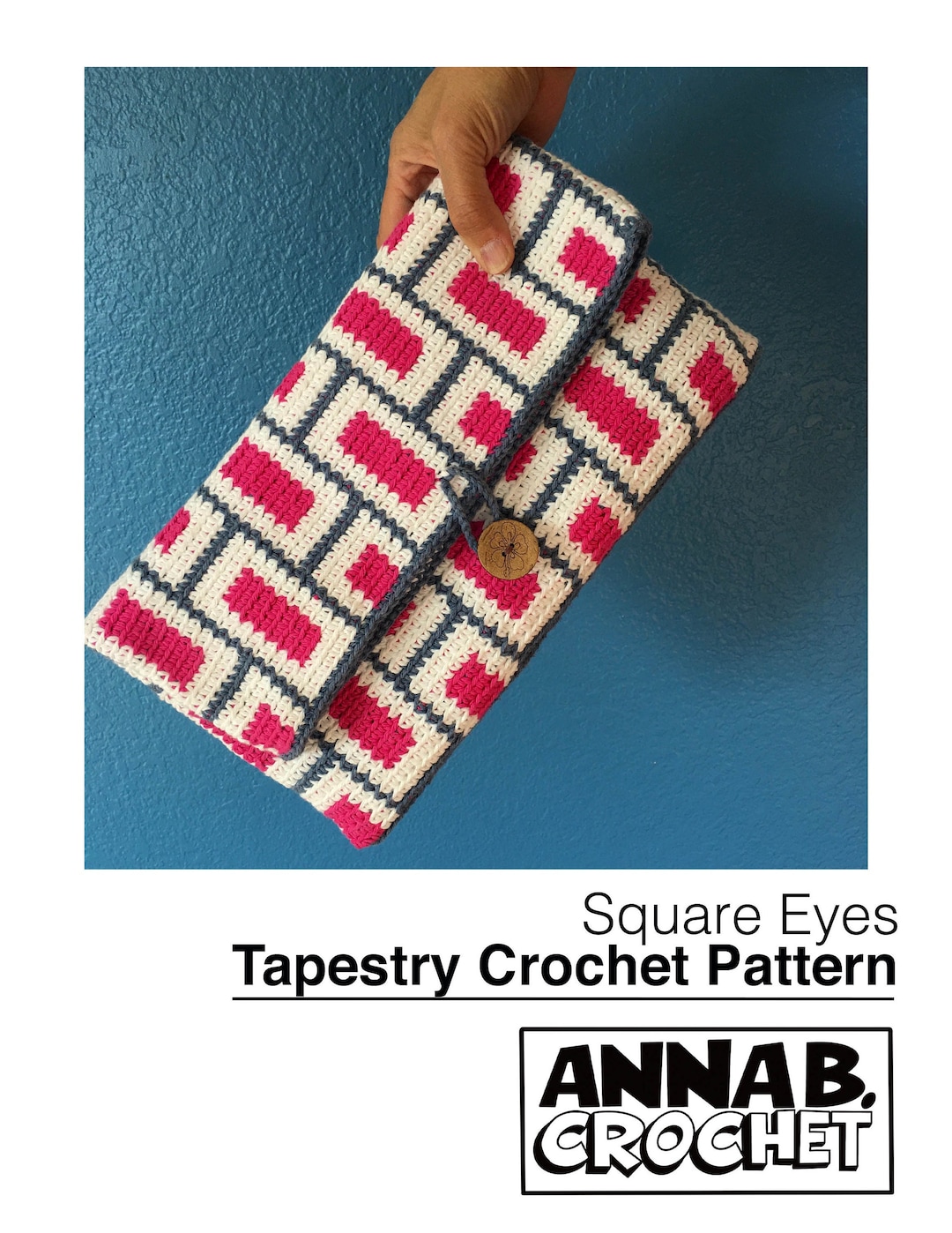 Square Eyes Tapestry Crochet Pattern, Cross Body Bag, Pouch, Clutch ...