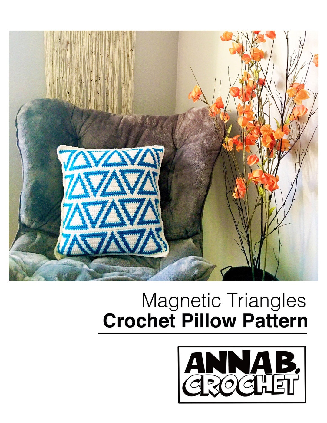 Magnetic Triangles Crochet Pillow Pattern - Etsy