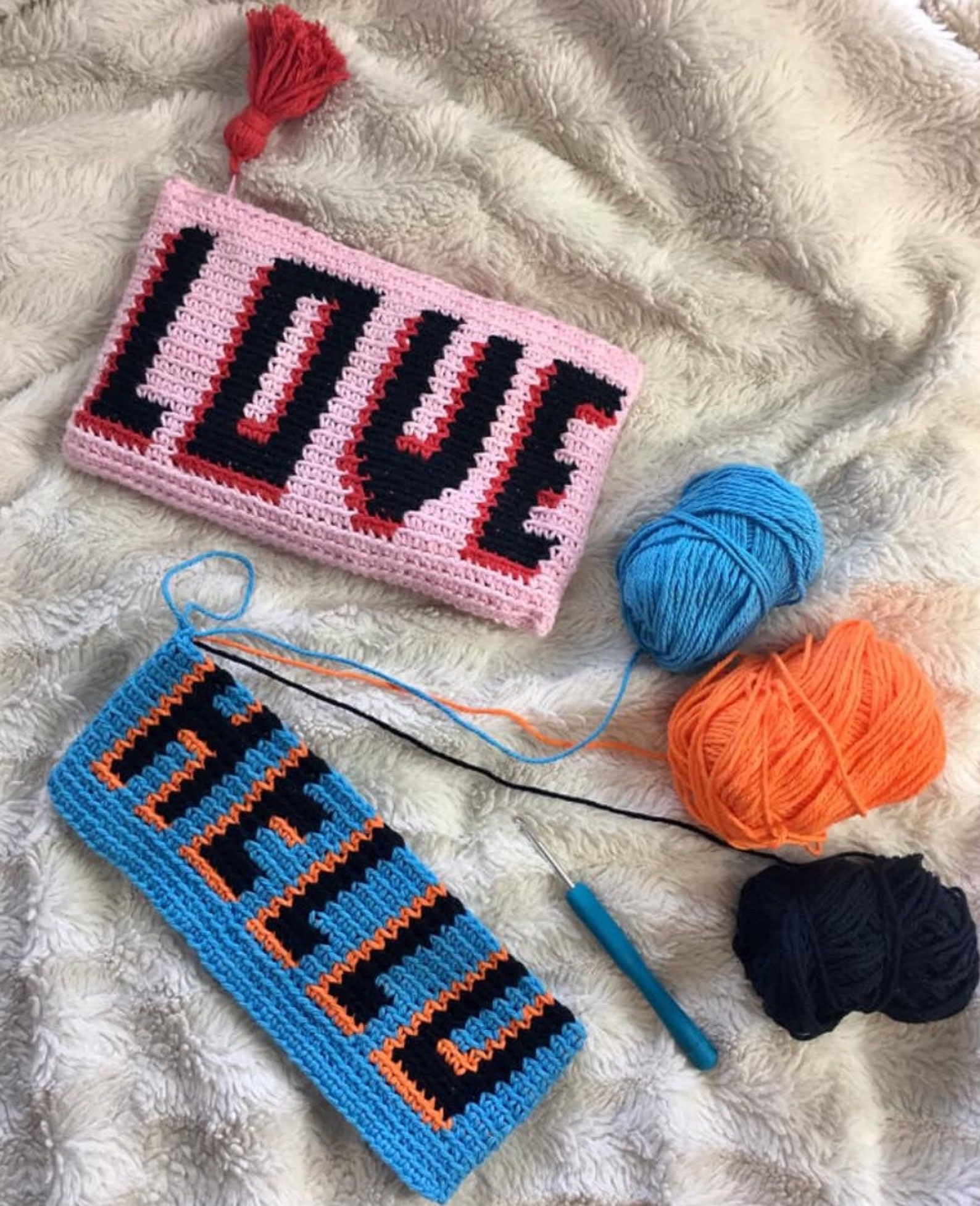 HELLO Pouch Tapestry Crochet Pattern Purse Tapestry Pattern - Etsy