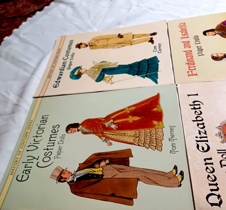 Vintage Paper Doll Books by Tom Tierney Group of 4 Complete Books Queen ...