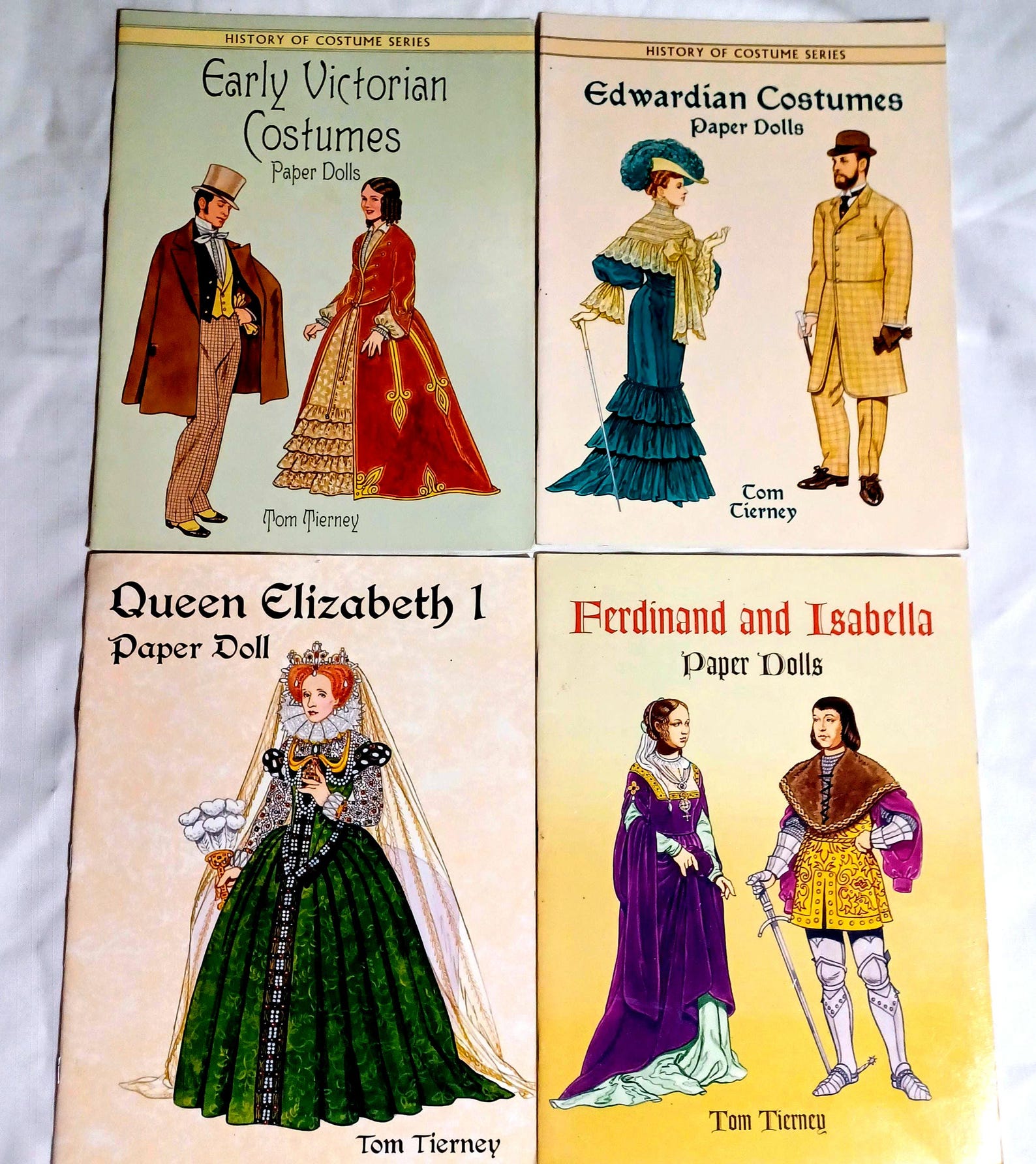 Vintage Paper Doll Books by Tom Tierney Group of 4 Complete Books Queen ...
