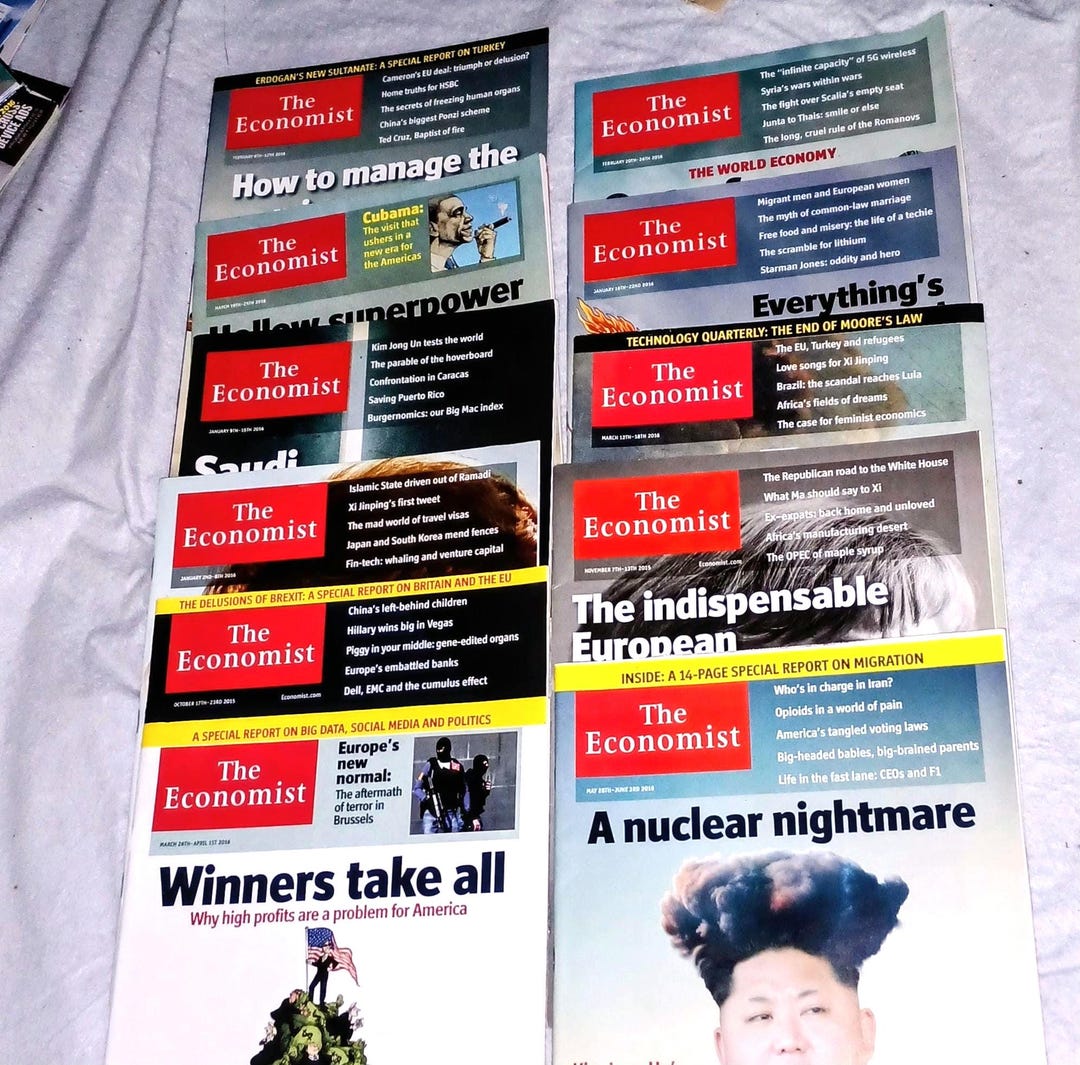 THE ECONOMIST Magazine Bundle 11 Back Issues to Use for Scrapbooks ...