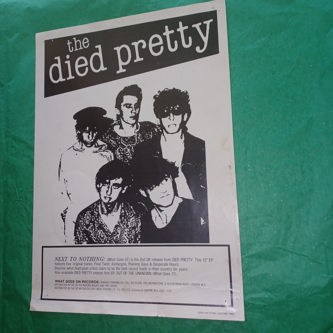 Original Punk Band Flyer the DIED PRETTY Band Advertisement 1980's ...