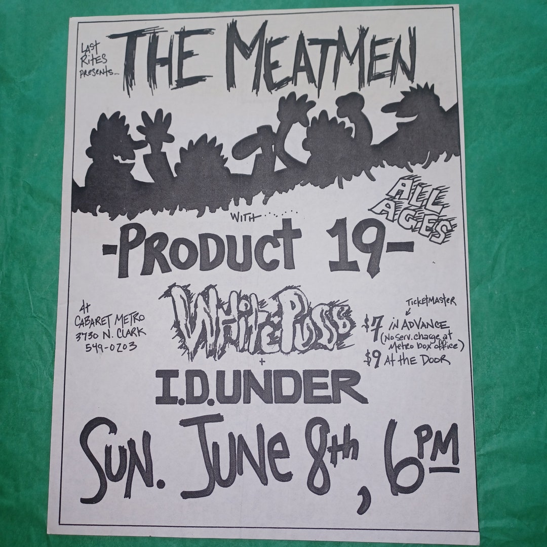 Meatmen Meat Puppets Necros ID Under 1980's Cabaret Metro Chicago White ...