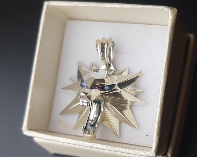 Witcher Amulet, Wolf Pendant, Wild Hunt Pendant, Silver Wolf Head ...
