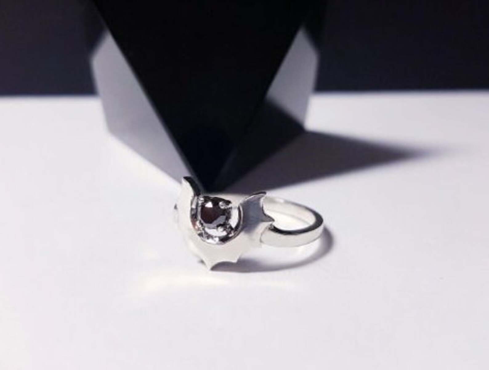 Bat Ring, Black Diamond Ring, Winged Ring, Silver Bat Ring, Bat Soliter ...