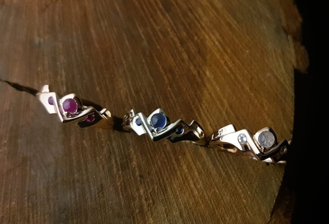 Skyrim circlet ring gold 14k magic ring natural sapphires | Etsy