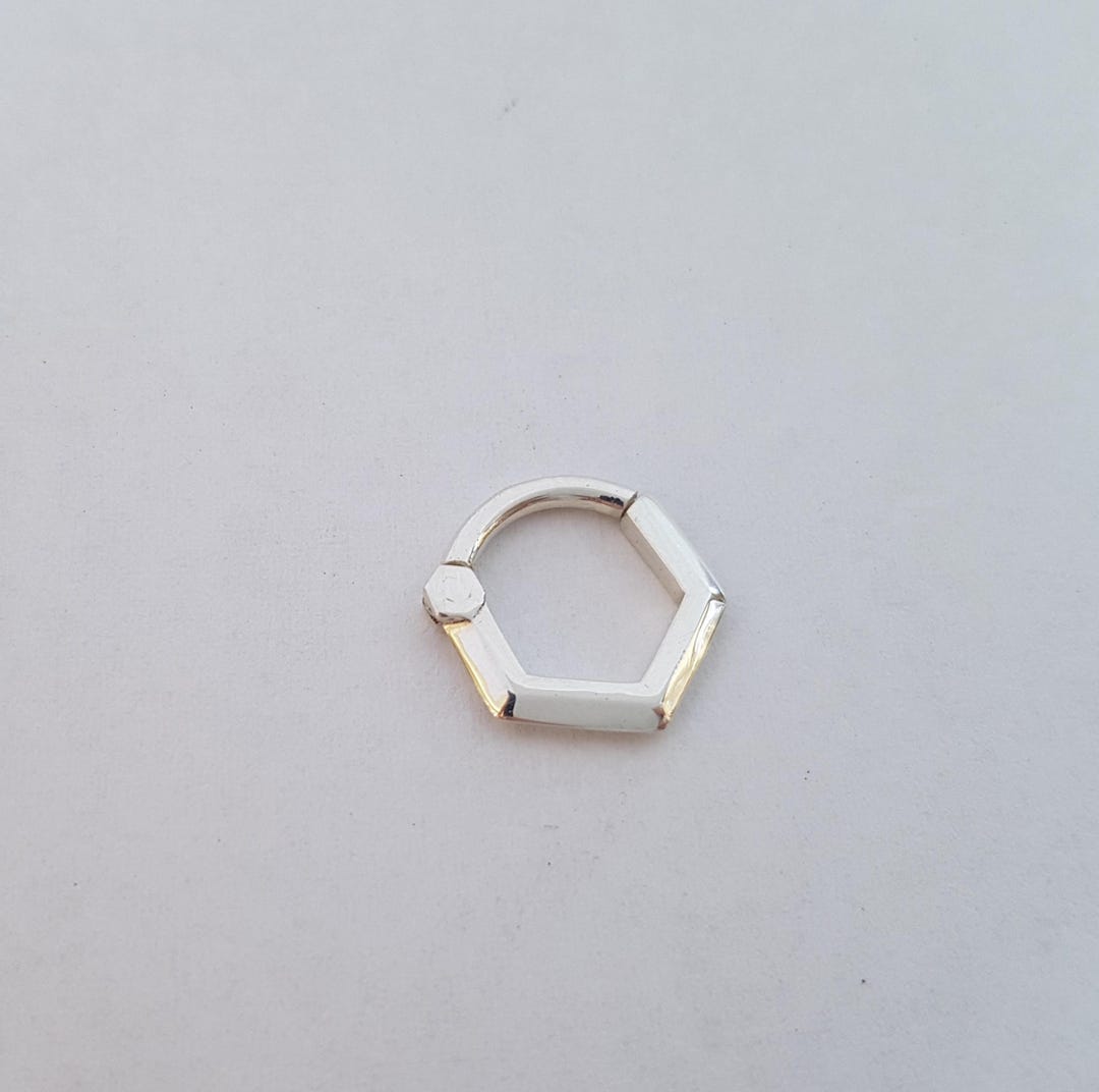 Chevron Silver Septum, Septum Piercing, Septum Clicker, 16g Clicker ...