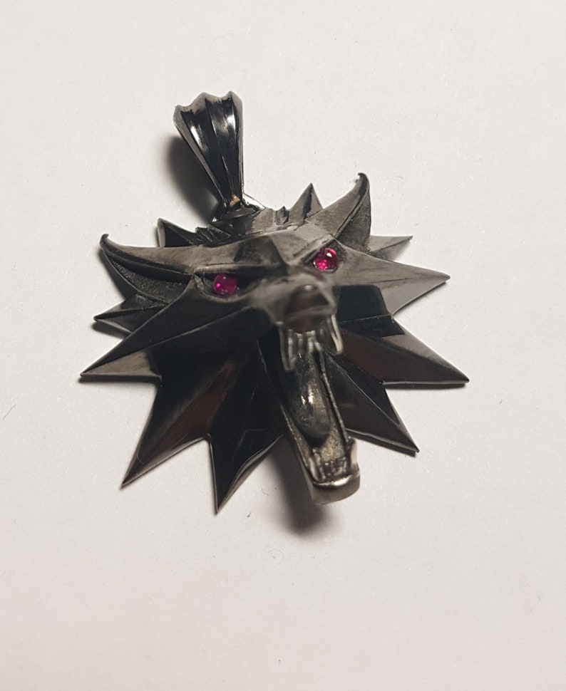Witcher Amulet Wolf Pendant Wild Hunt Pendant Silver Wolf - Etsy UK