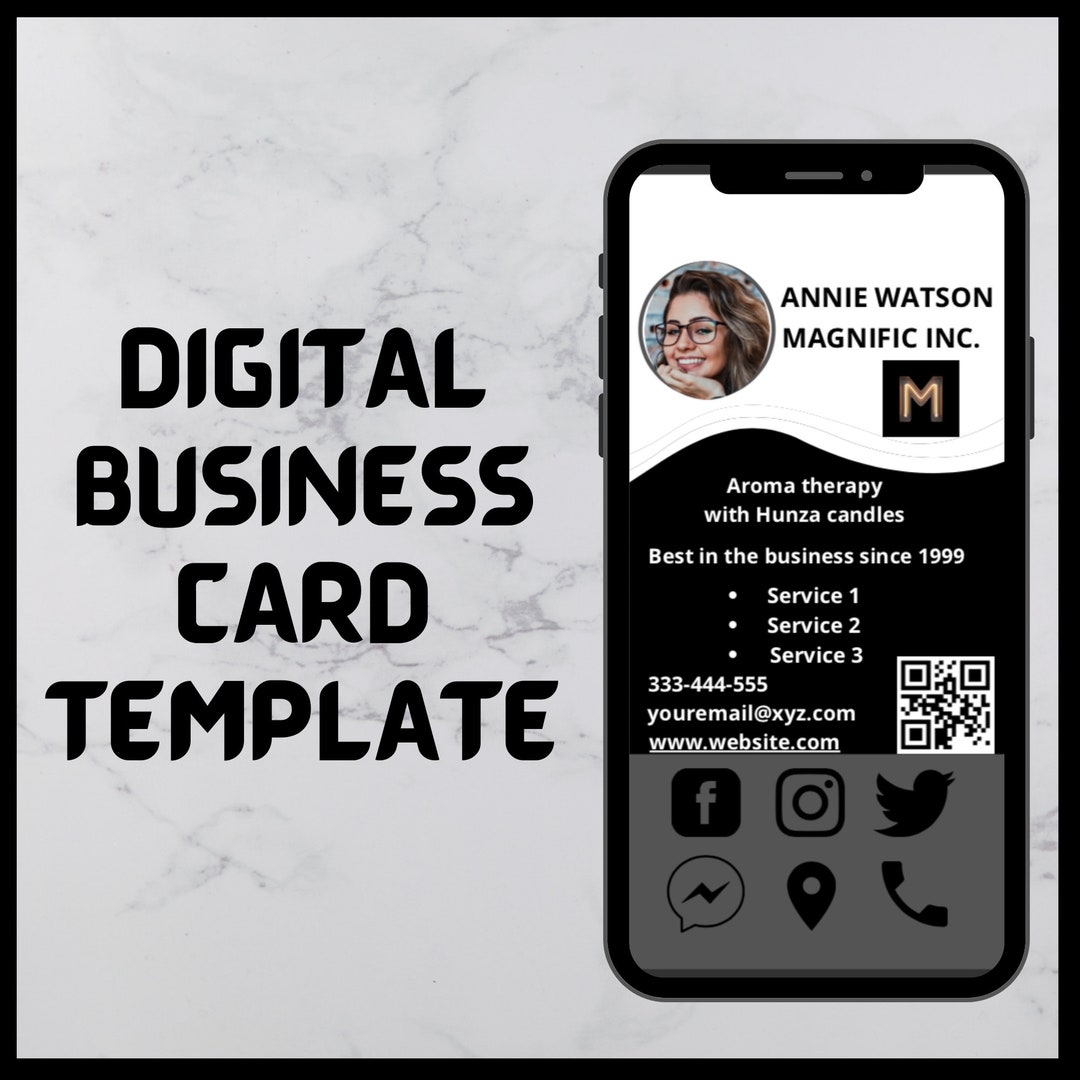 Professional Digital Business Card Template - Etsy