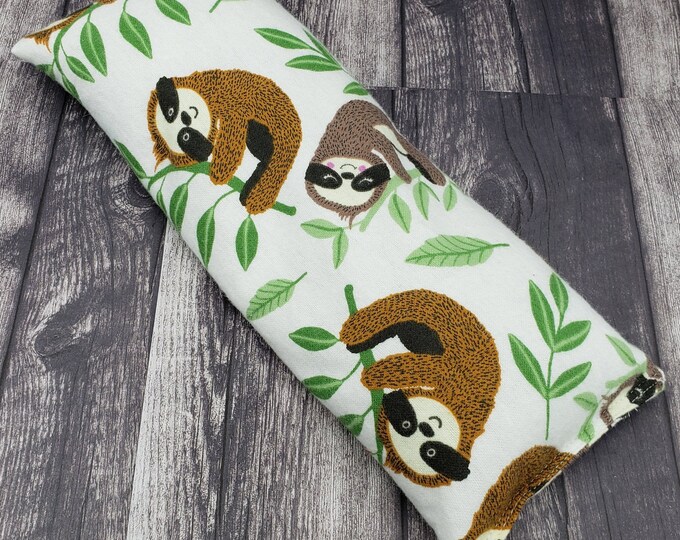 Sloth Heat Pad. Flannel Fabric. Rice and Flax Seed Hot Cold Pack, Rice ...