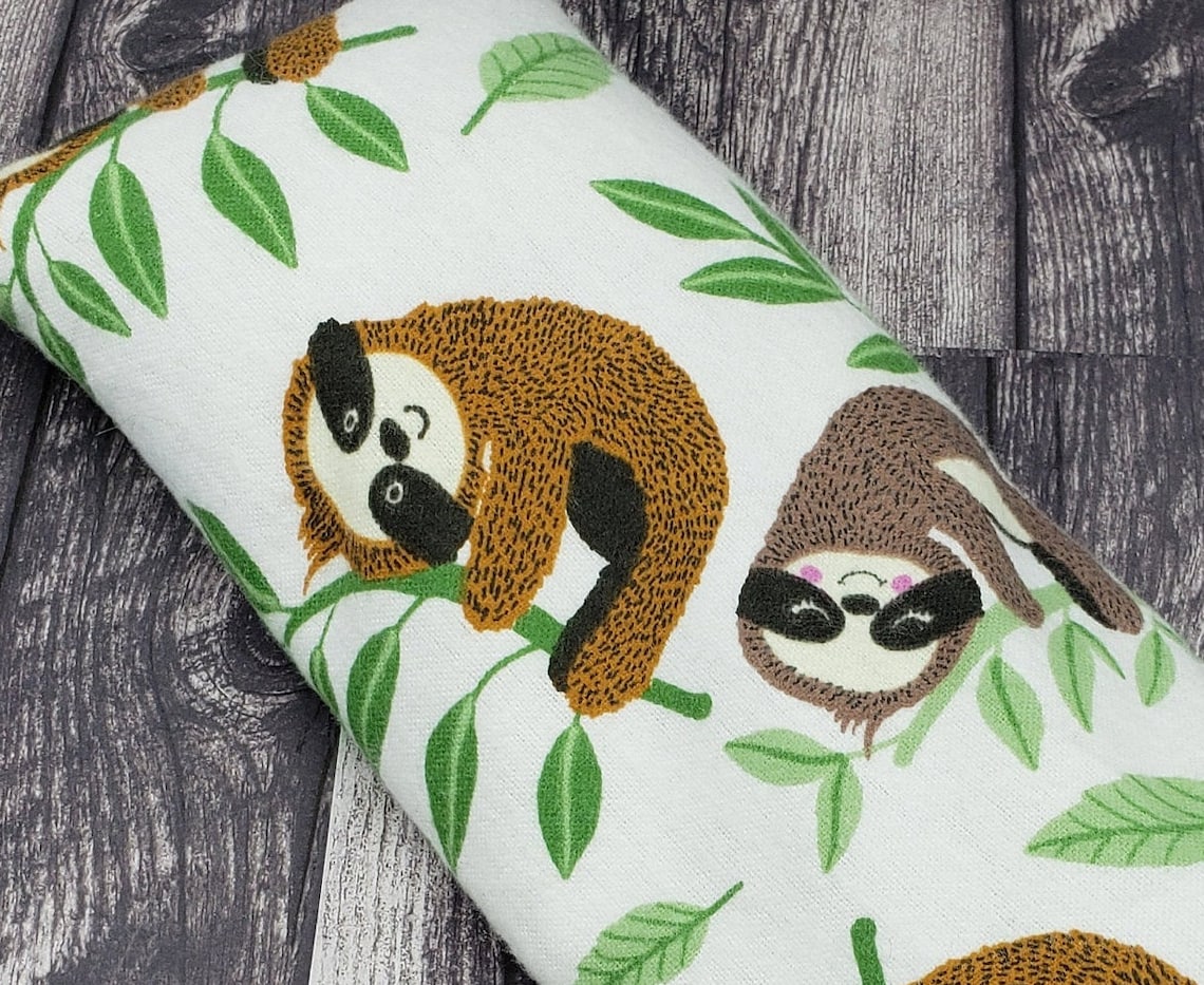 Sloth heat pad. Flannel fabric. Rice and flax seed hot cold | Etsy