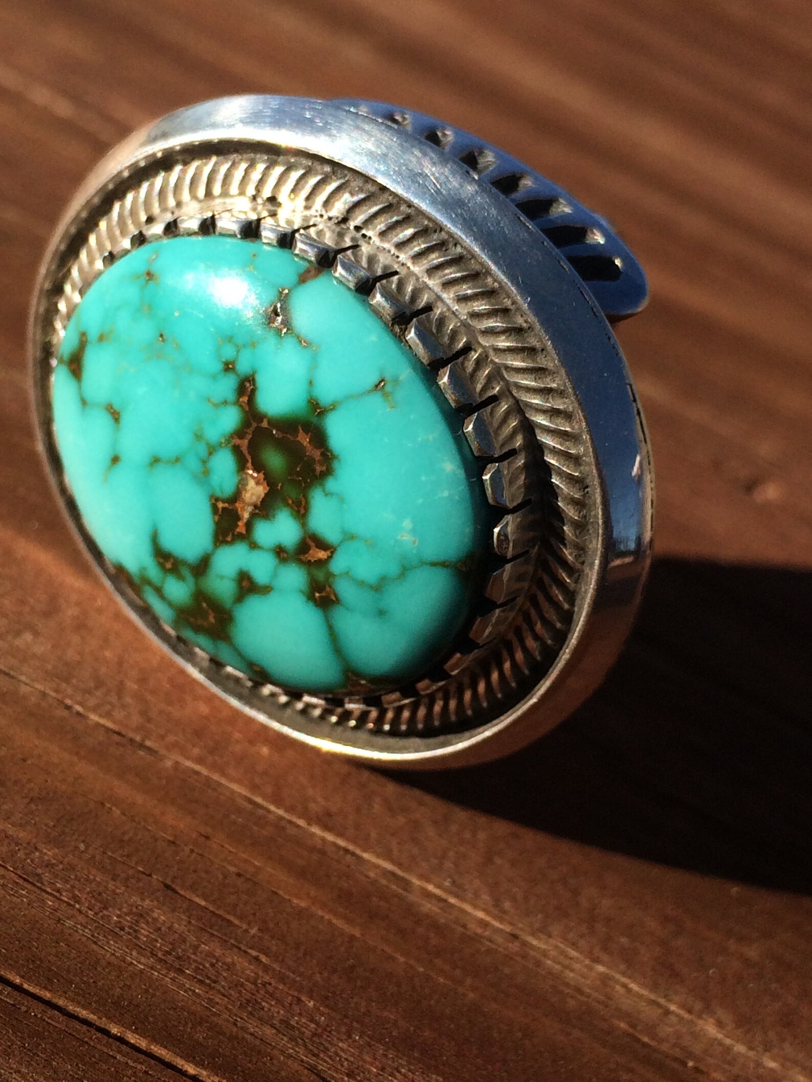 Navajo Royston Turquoise Ring Rare Gem Grade Natural Stone Sterling ...