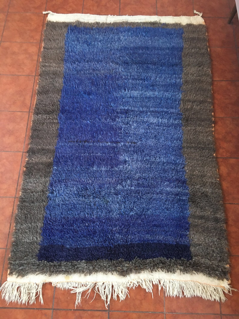 Blue Rothko Looped Tulu Indigo Sleeping Carpet Tribal Long - Etsy