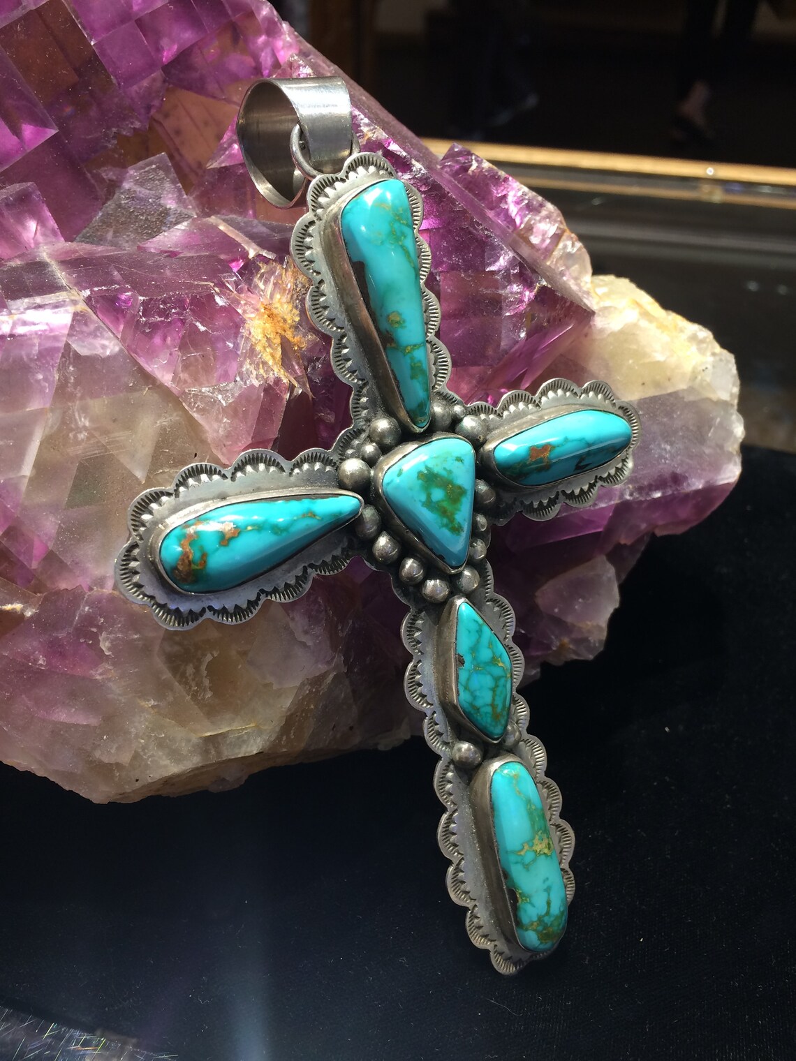 Gorgeous Royston Turquoise Multi Stone Large Cross Pendant - Etsy