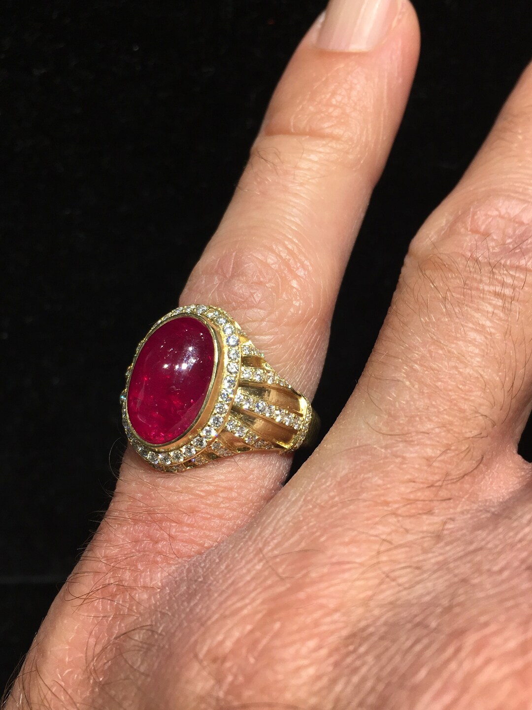 Wow PERFECTION Precision Extraordinary Natural Ruby Diamond 18K Gold ...