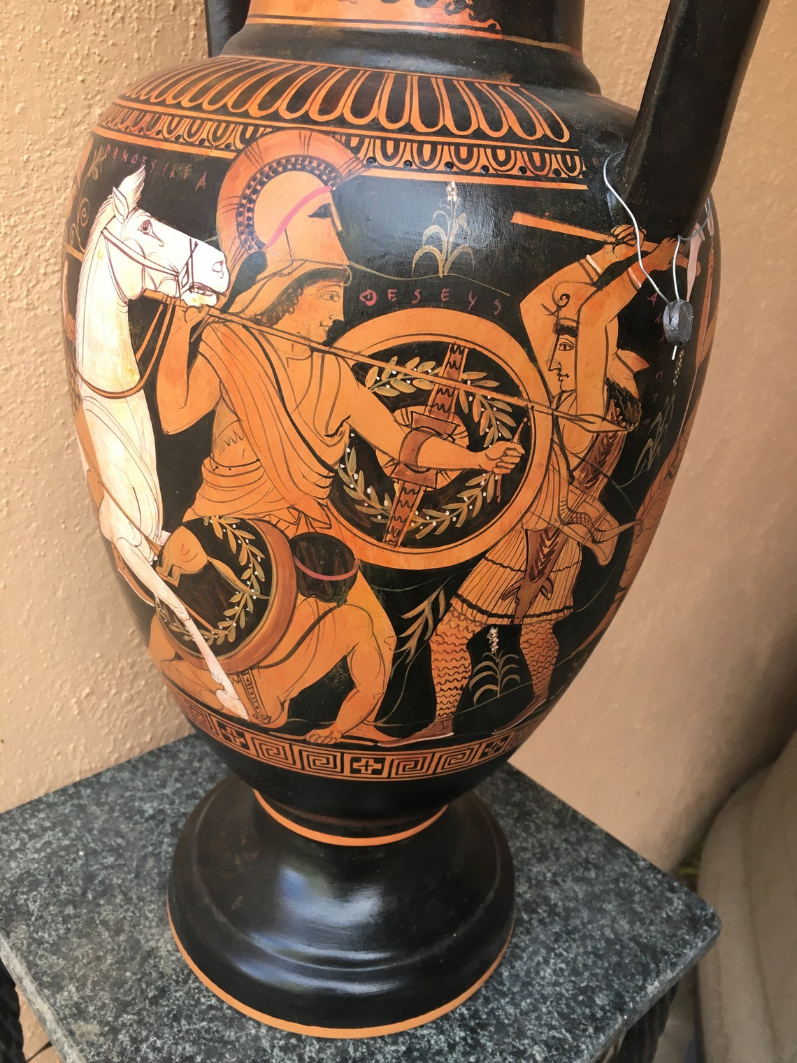 Greek Neck Amphora Vase Exact Copy Museum Replica Ancient Classical ...