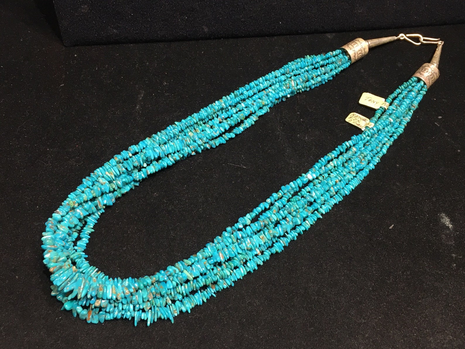 Rare Natural Fox Turquoise Native American Indian Multi Strand Necklace ...
