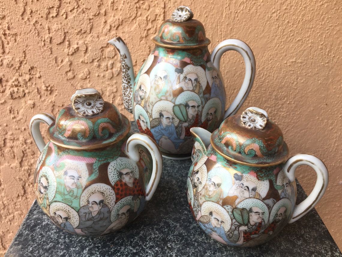 Antique Japanese Satsuma Ware Fine Art Tea Set Porcelain - Etsy