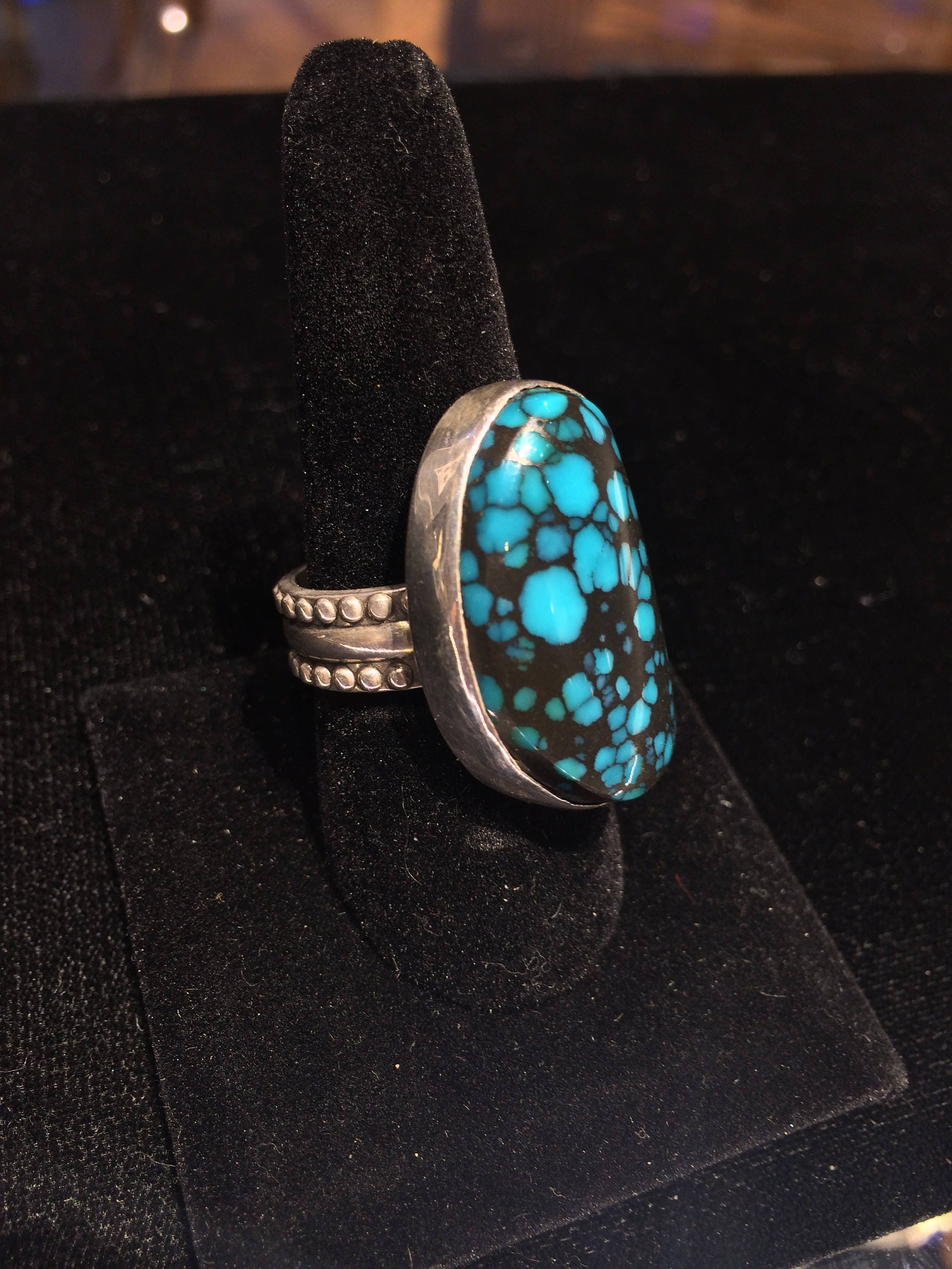 Fine Bisbee Turquoise Ring Sterling Silver Saturated Matrix Sam Samayra ...