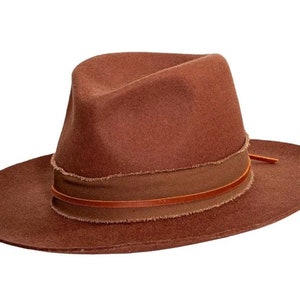 Firm Wide Brim Felt Fedora Cowboy Hat Bohemian Boho Western ...