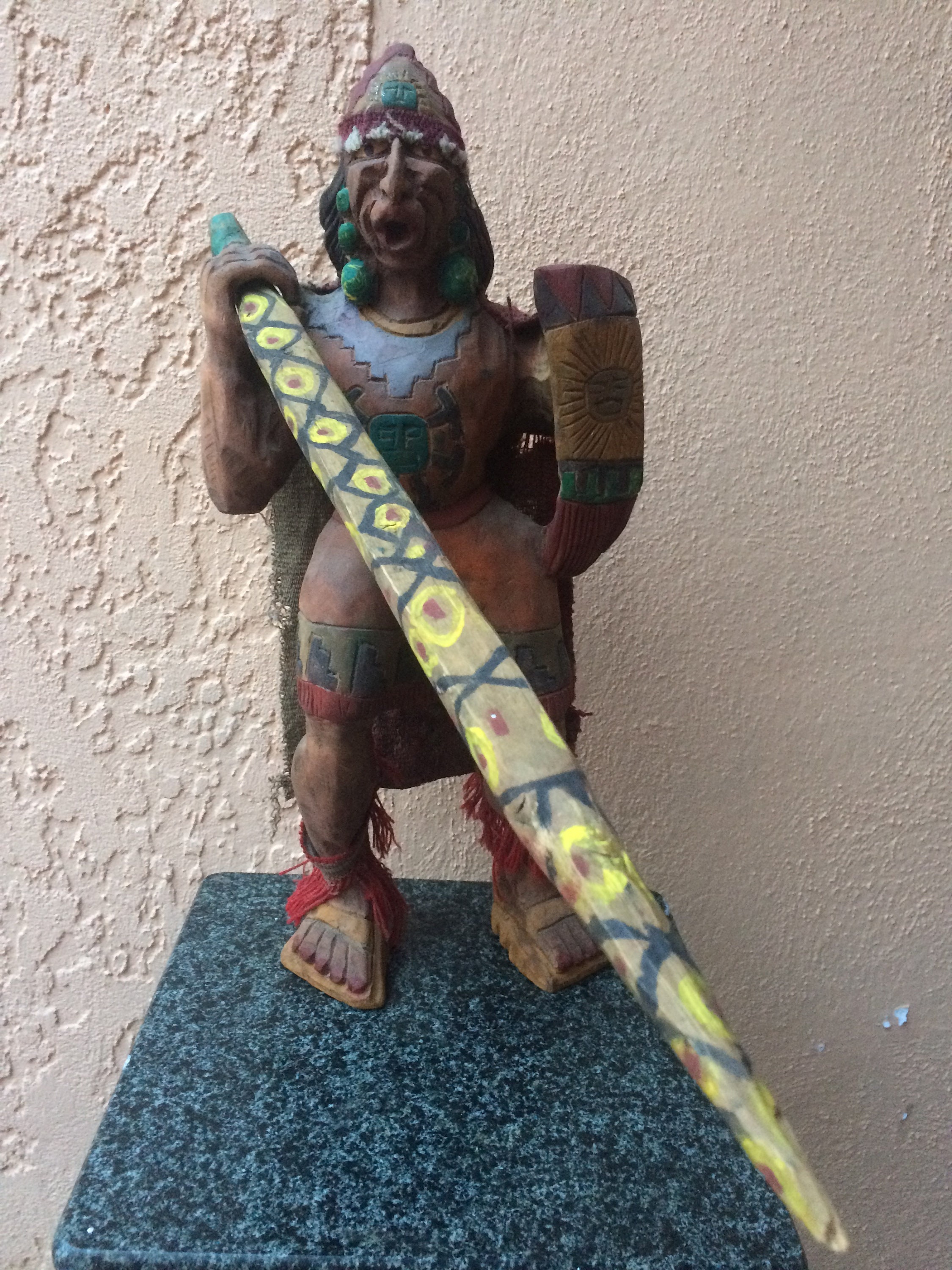 Peru Peruvian Inca Incan Painted Wood Figure Sculpture Mesoamerican ...