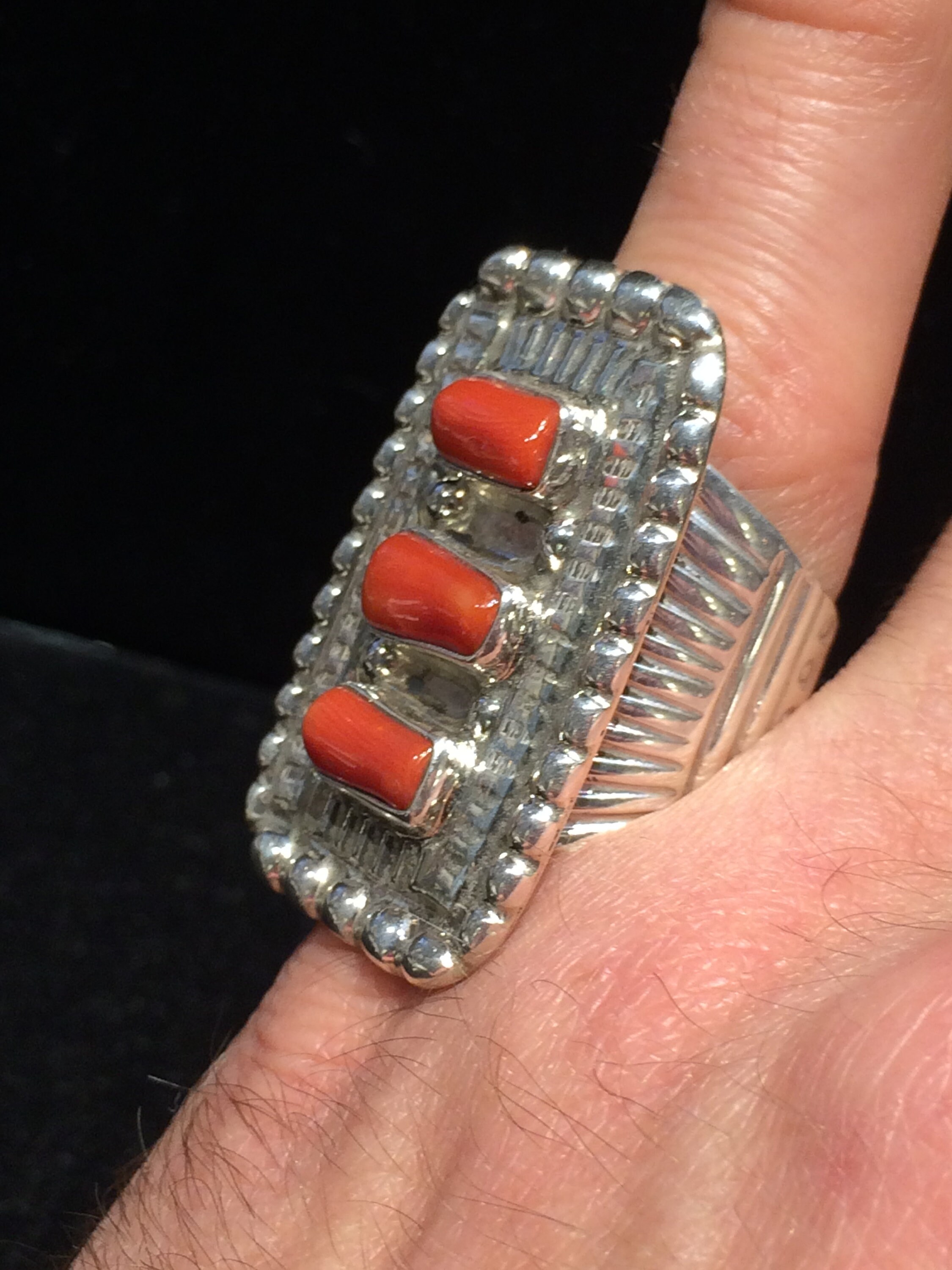 Mediterranean Coral Art Ring Rings Branch Sterling Silver - Etsy