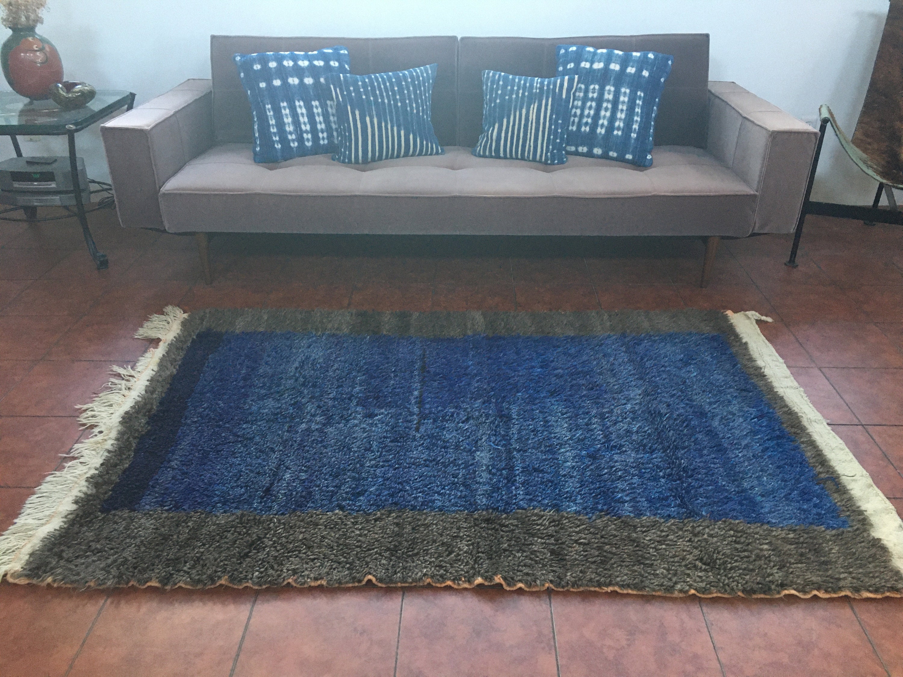 Blue Rothko Looped Tulu Indigo Sleeping Carpet Tribal Long - Etsy