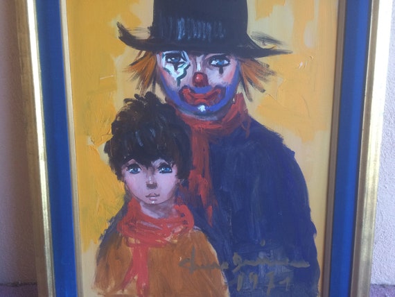 Sad Hobo Clown Painting