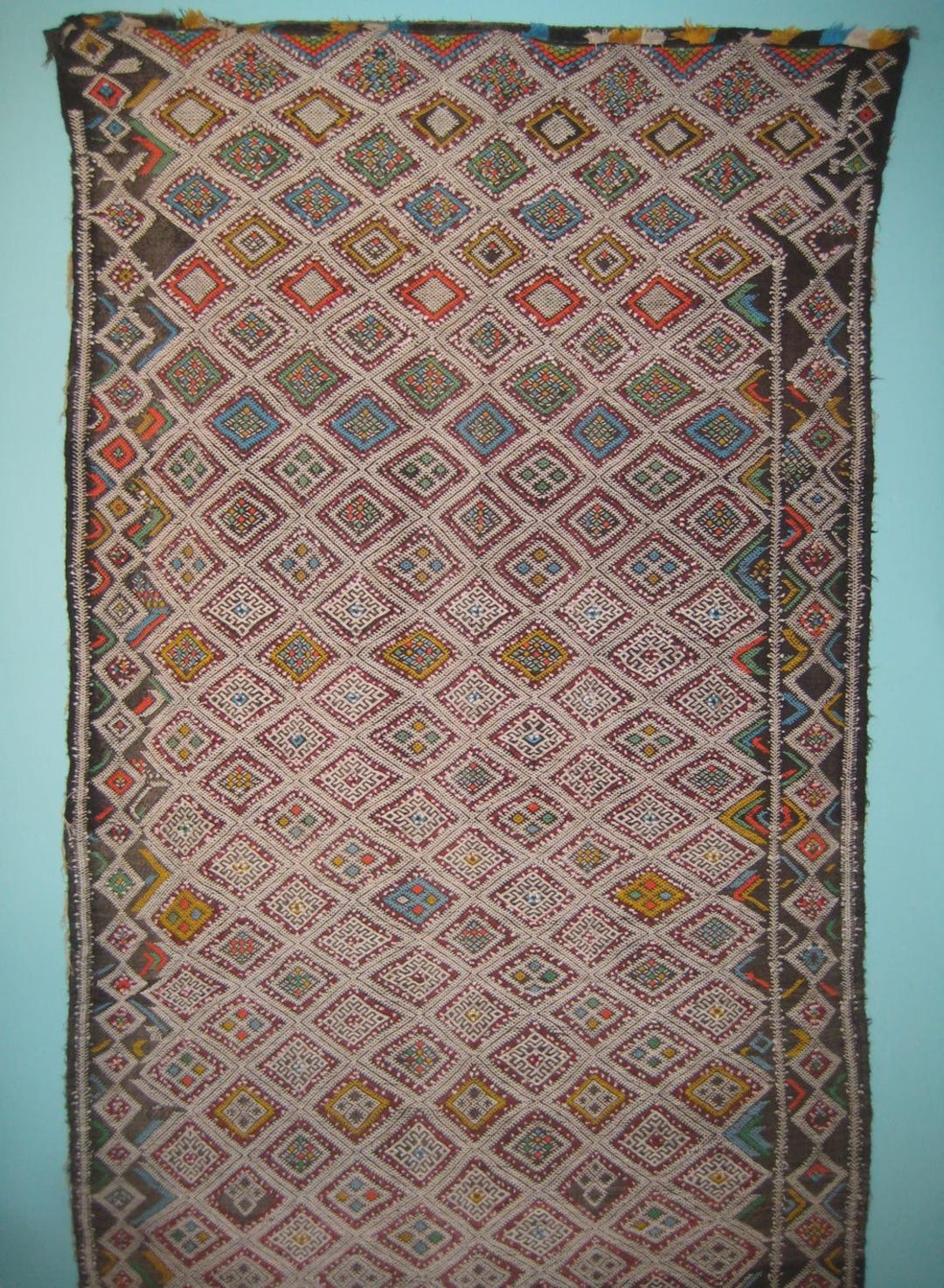 Vintage Berber Zayan Moroccan Kilim Rug, 4.5x10, Middle Atlas Tribal ...