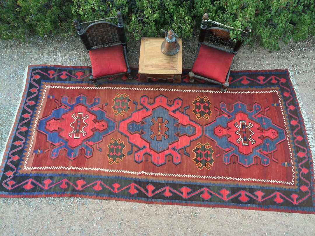 SOLD Antique Avar Tribal Kilim Dagestan Caucasian Rug Russian Old Fine ...