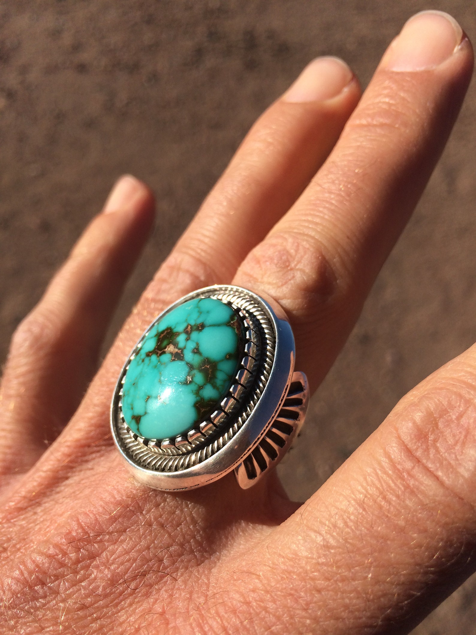 Navajo Royston Turquoise Ring Rare Gem Grade Natural Stone - Etsy