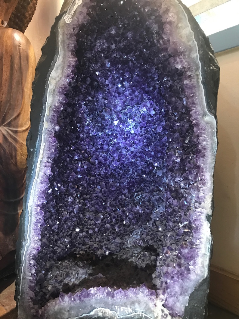 XL Amethyst Cathedral Natural Specimen Deep Purple Geode Crystal ...