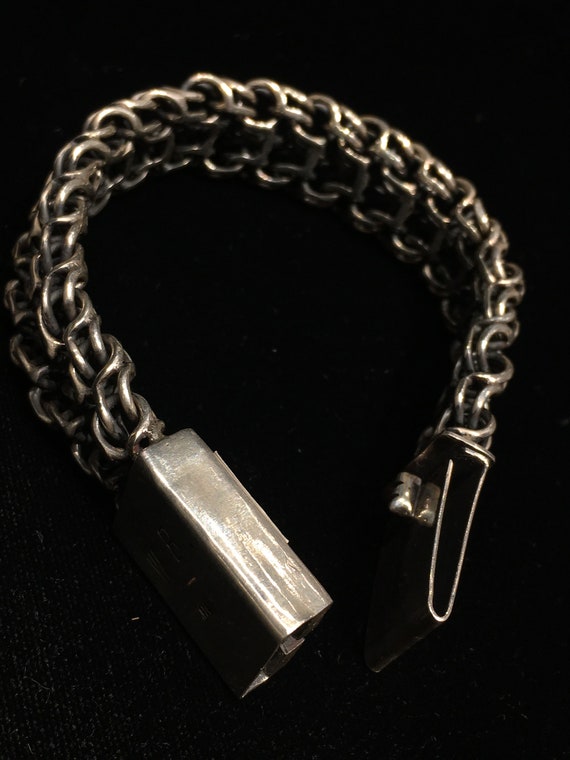 ALL HANDMADE Sterling Silver chain link bracelet Wove… - Gem