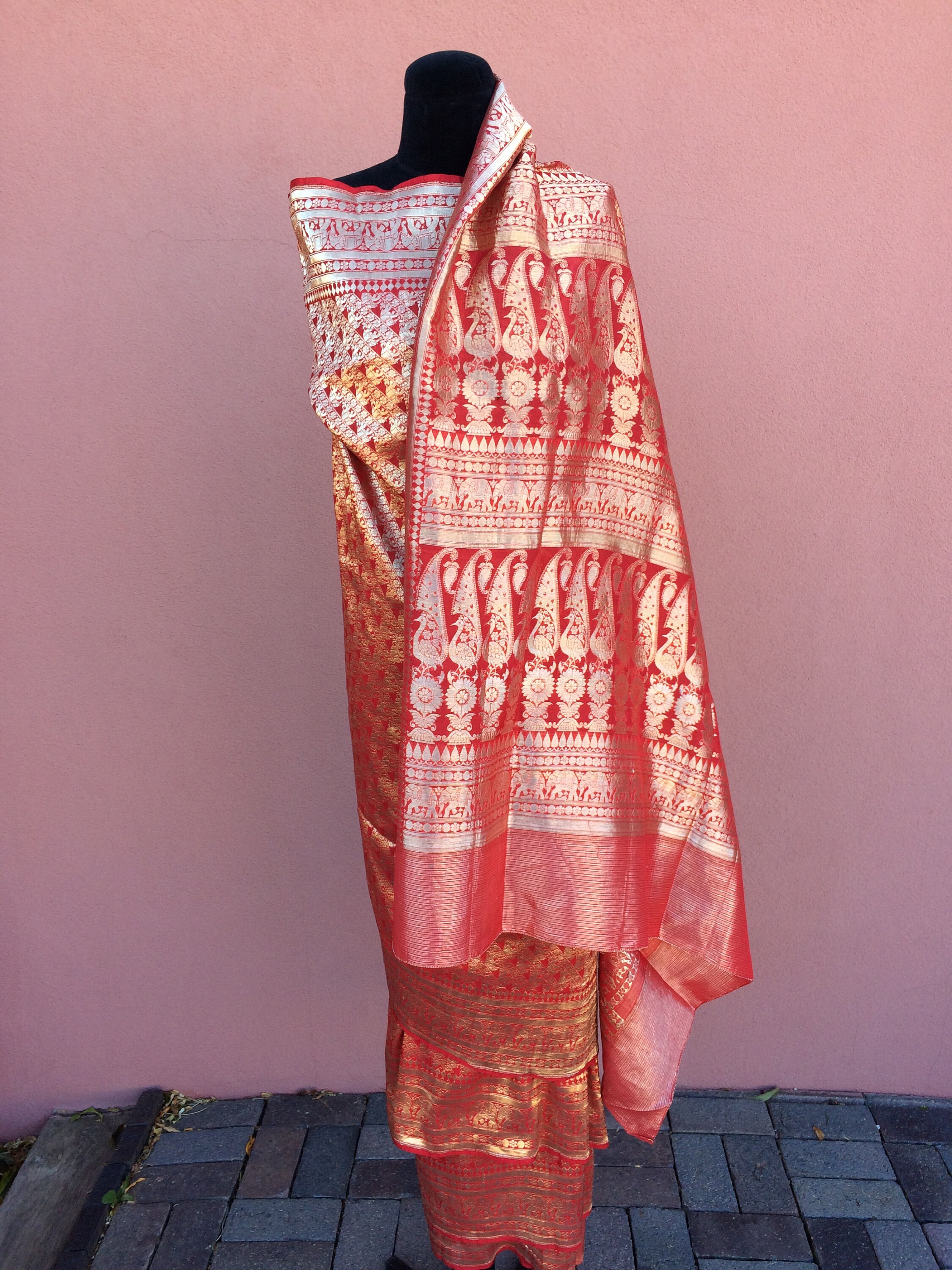 Old Vintage Indian India Wedding Sari Saree Fine Silk Brocade - Etsy